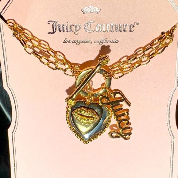 Juicy Couture | Jewelry | Juicy Couture Necklace With 3 Bling Charms ...
